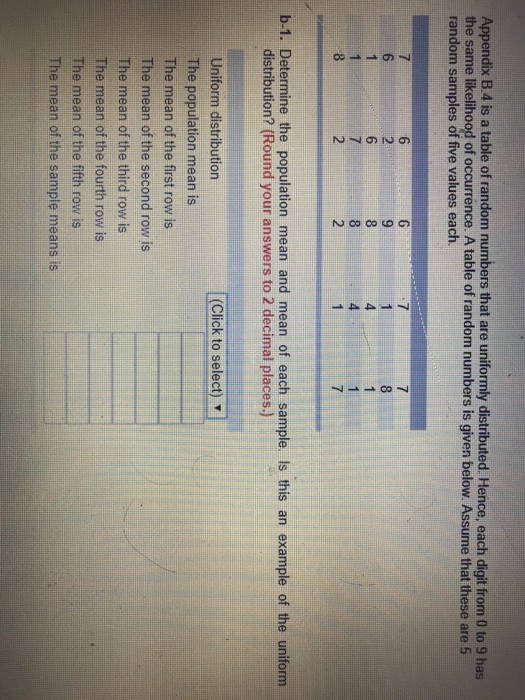 Solved Appendix B4 Is A Table Of Random Numbers That Are 1717