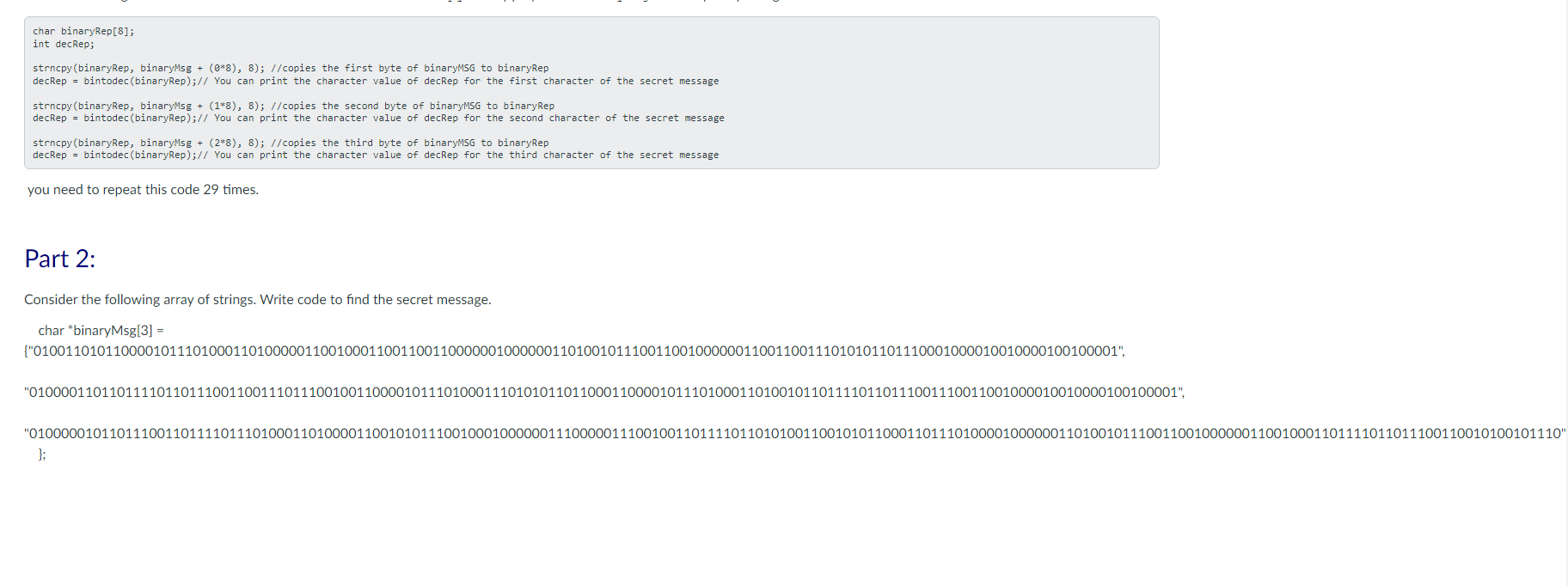 Solved Assume you received a text message in binary, and you | Chegg.com