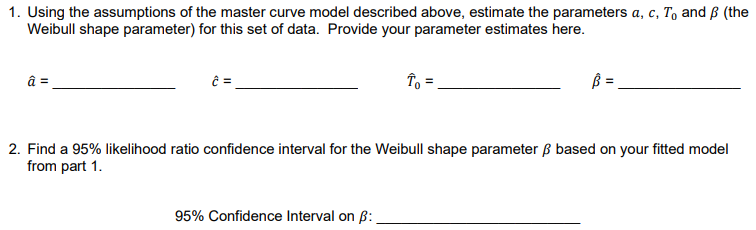The "master curve method” is a probability model that | Chegg.com