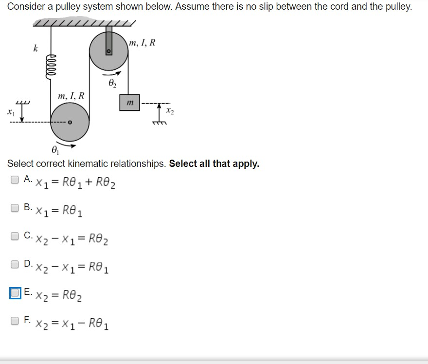 Solved Consider a pulley system shown below. Assume there is | Chegg.com Solved Consider a pulley system shown below. Assume there is | Chegg.com