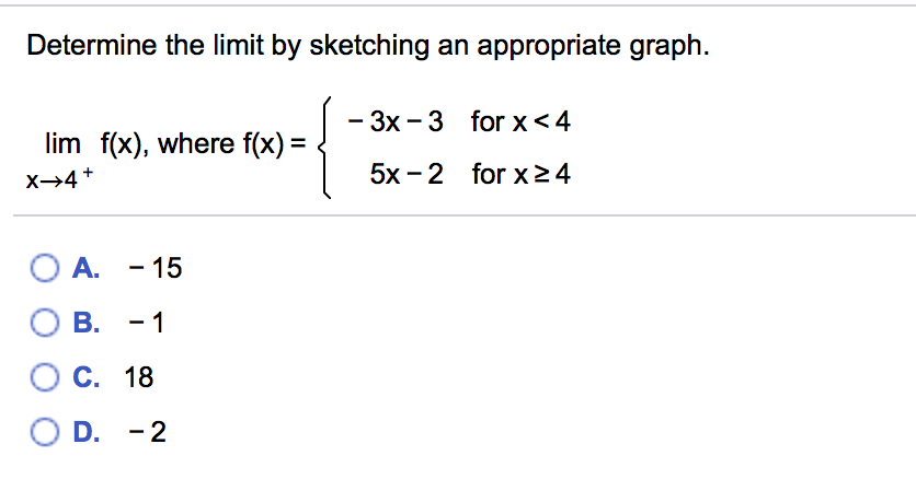 Solved Determine the limit by sketching an appropriate | Chegg.com