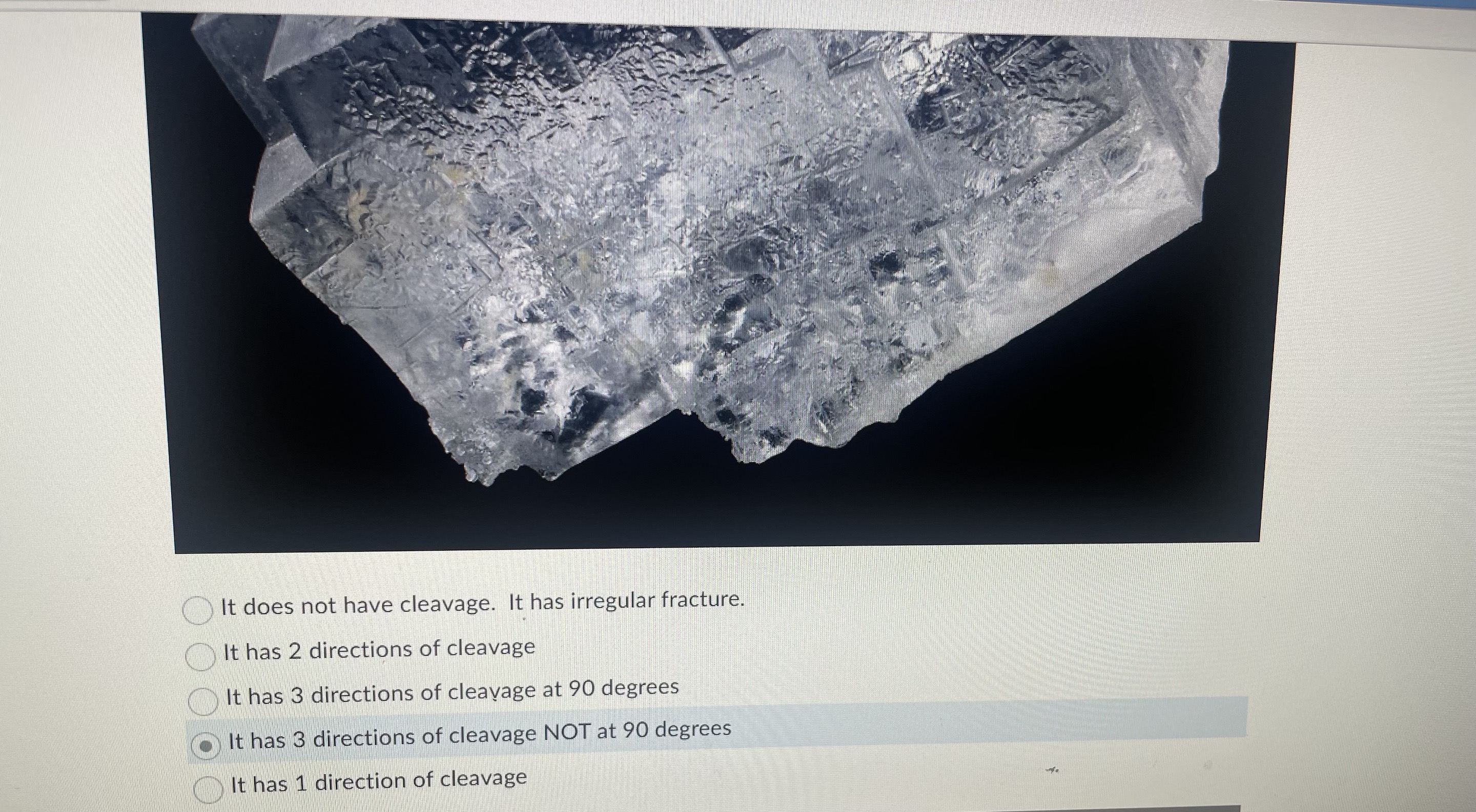 What type of cleavage does this mineral | Chegg.com