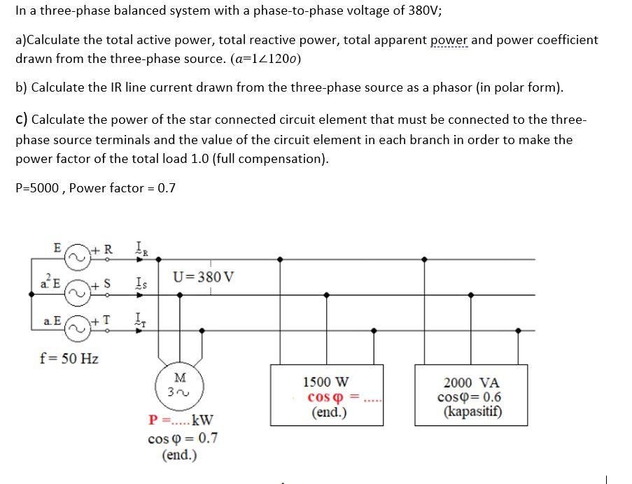 Solved In a three-phase balanced system with a | Chegg.com