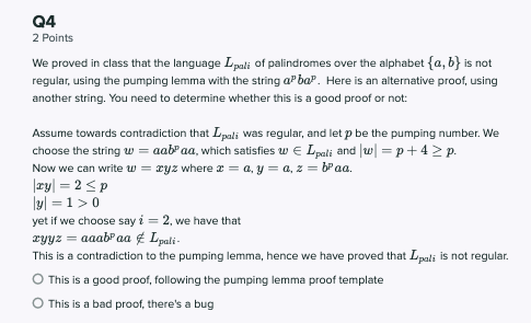 Solved Q4 2 Points We proved in class that the language | Chegg.com