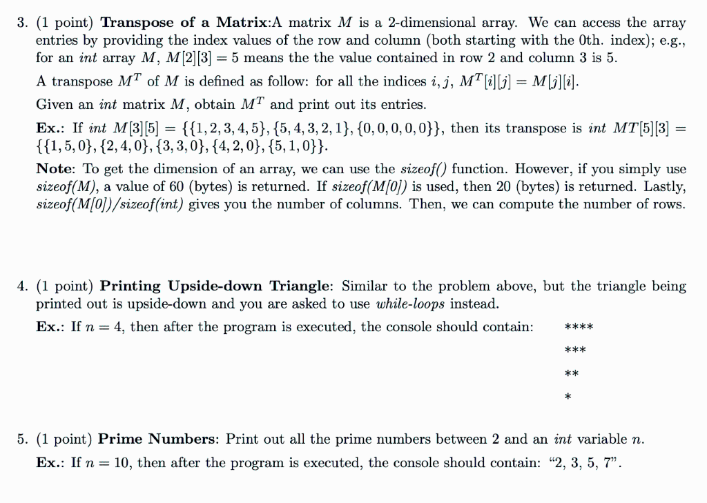Solved Implement the following C programs in Linux's nano | Chegg.com
