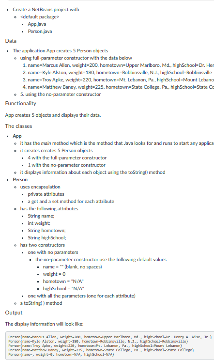 Solved O.O. Requirements (these items will be part of your | Chegg.com