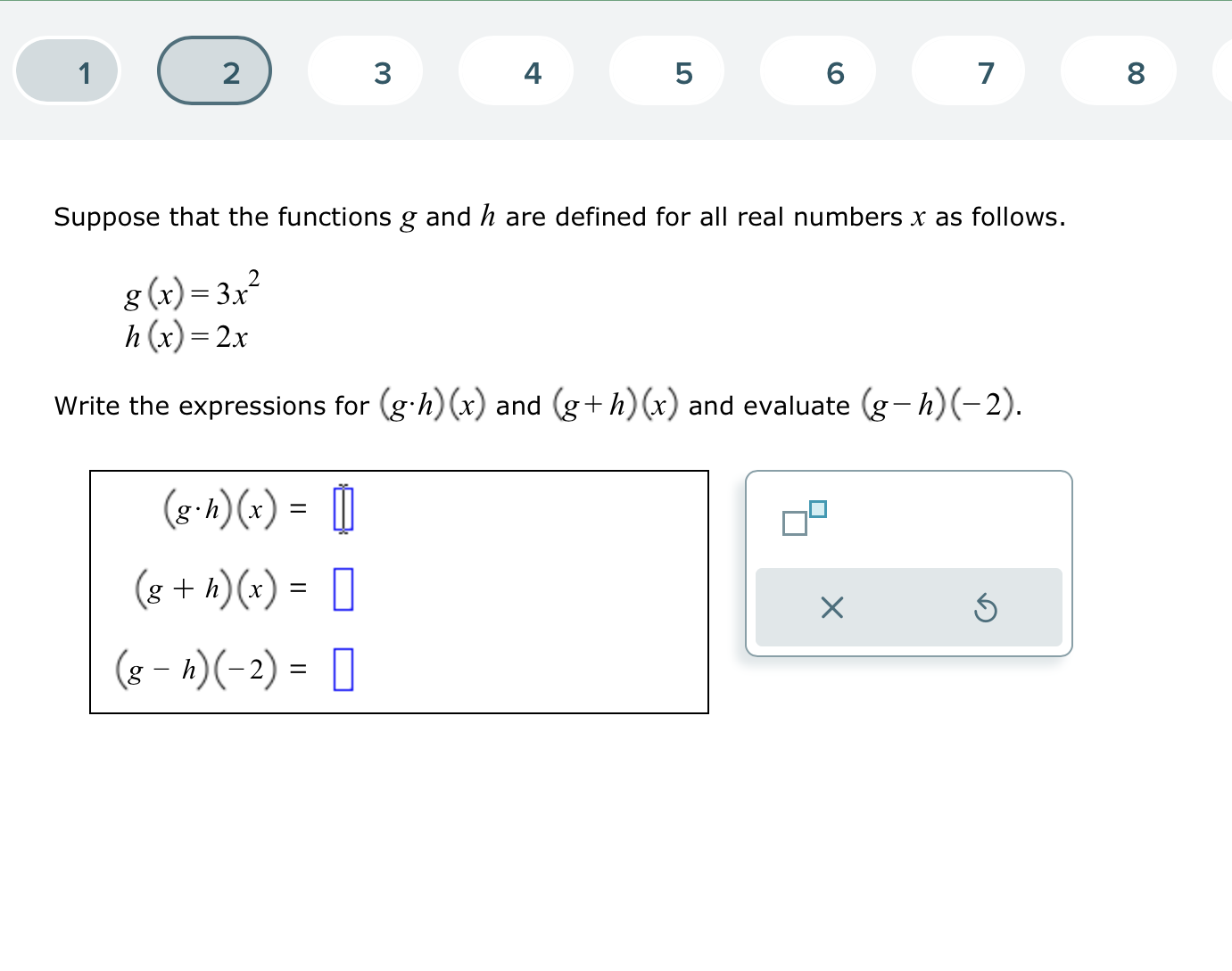 Solved Suppose that the functions g and h are defined for | Chegg.com