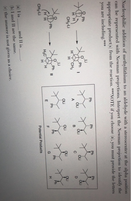Solved Nueleophilic Addition Of Methyllithium To An Aldehyde