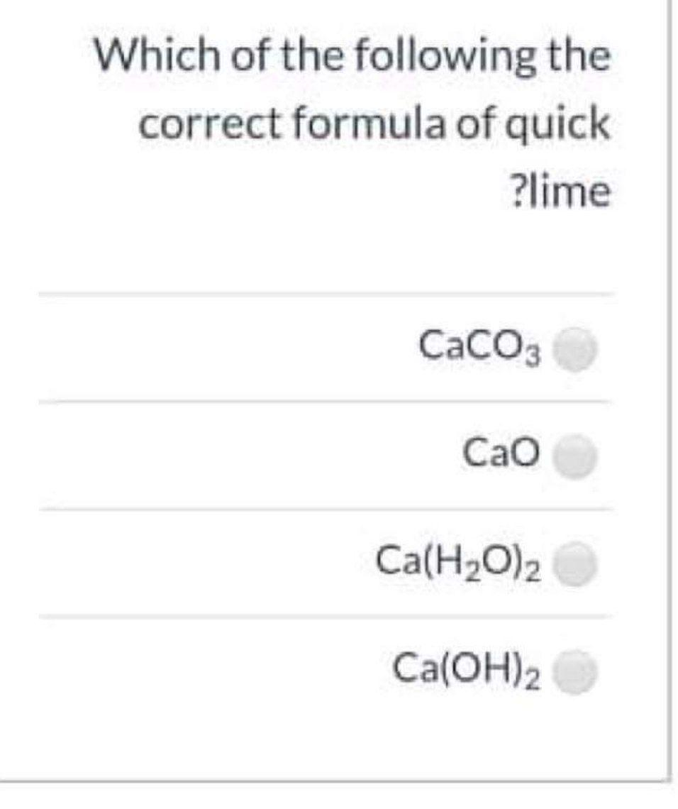 Solved Which of the following the correct formula of quick | Chegg.com