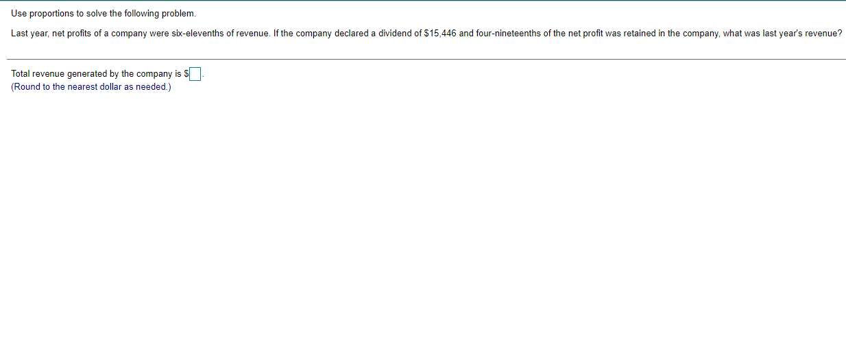 Solved Use proportions to solve the following problem. Last | Chegg.com