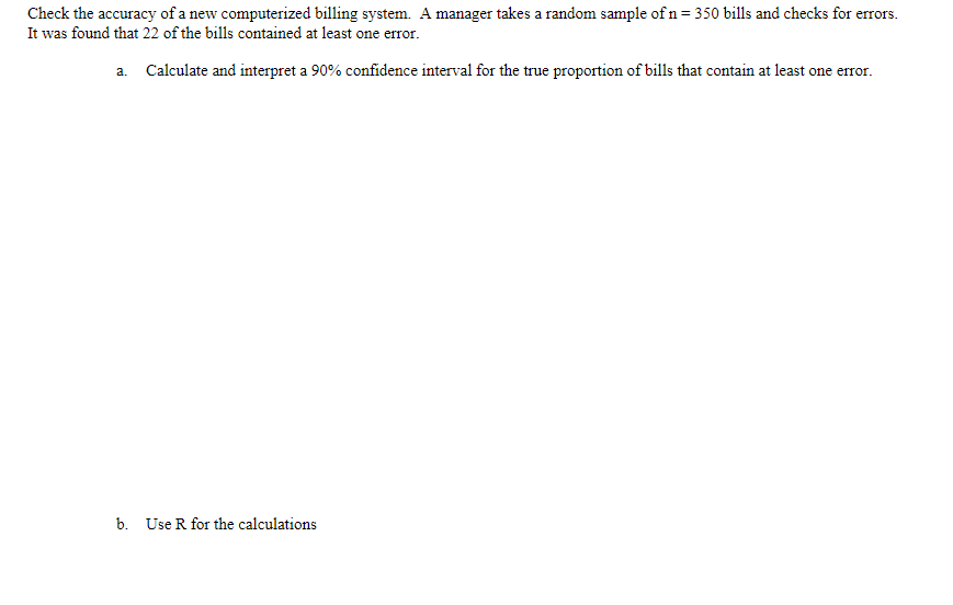 Solved Check the accuracy of a new computerized billing | Chegg.com
