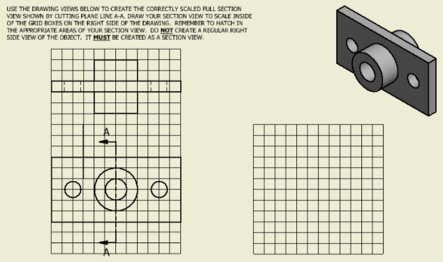 Solved Sketch the missing SECTION VIEW A-A for | Chegg.com
