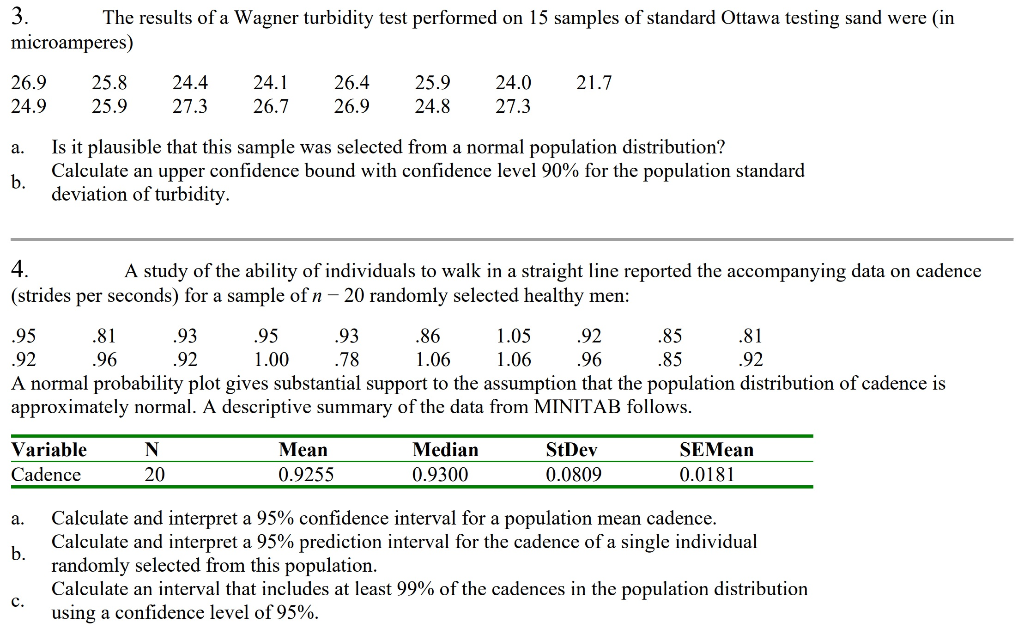 Solved 3. The results of a Wagner turbidity test performed | Chegg.com