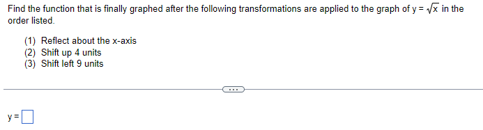 Solved Find the function that is finally graphed after the | Chegg.com