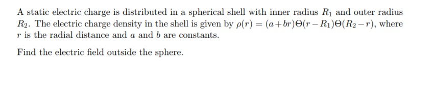 Solved A static electric charge is distributed in a | Chegg.com