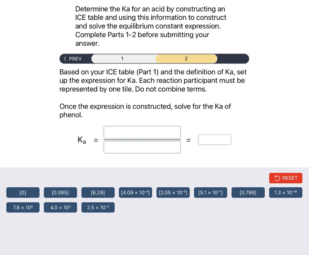 Solved Determine the Ka for an acid by constructing an ICE | Chegg.com
