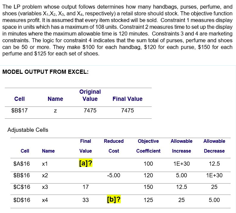 Solved The LP problem whose output follows determines how | Chegg.com