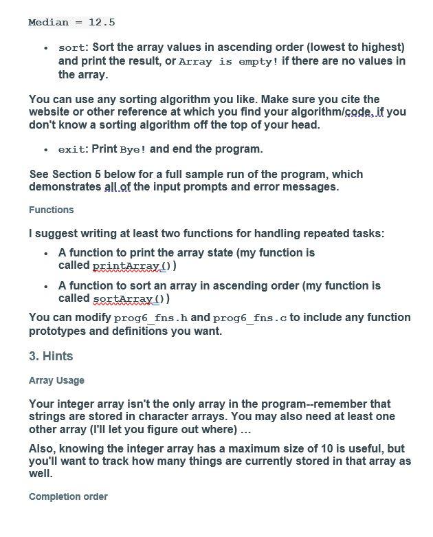 Solved Programing c please 7.21 Program 6: Arrays and | Chegg.com