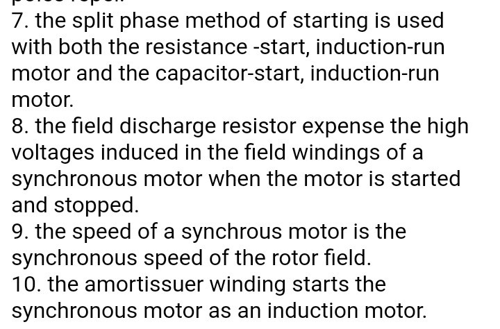Solved 7. the split phase method of starting is used with | Chegg.com