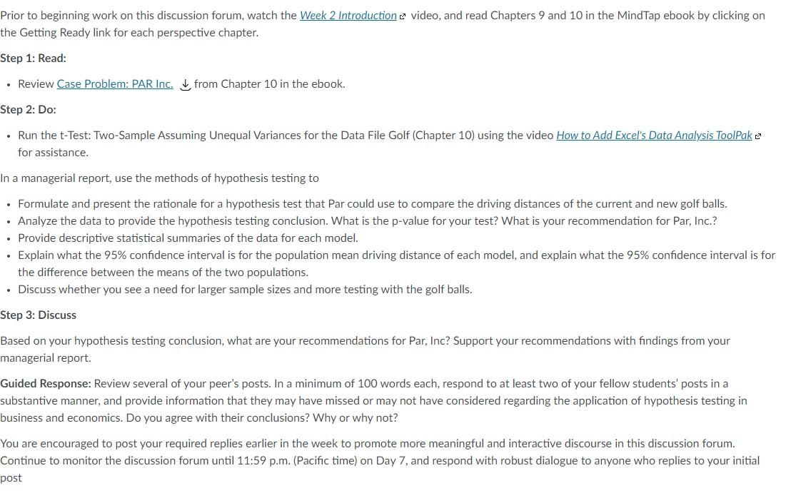 Solved Prior to beginning work on this discussion forum, | Chegg.com