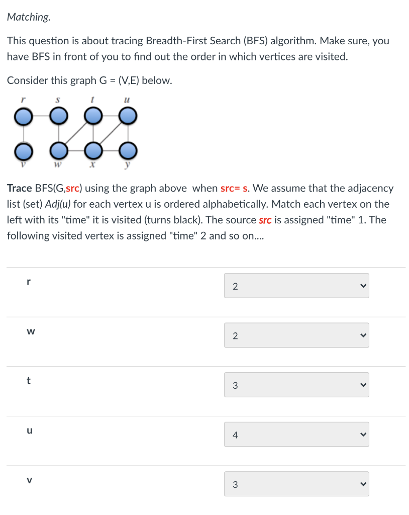 Solved Matching. This question is about tracing | Chegg.com