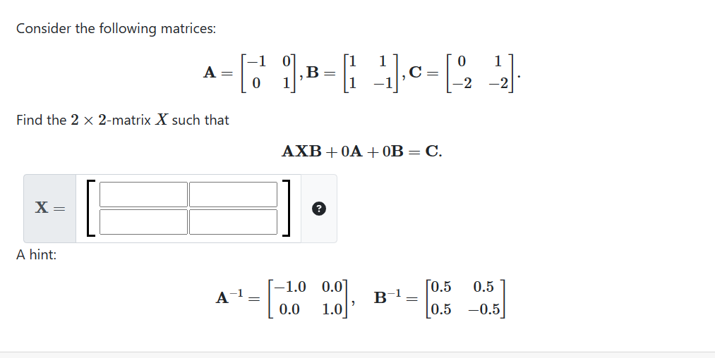 Solved Consider the following matrices: | Chegg.com