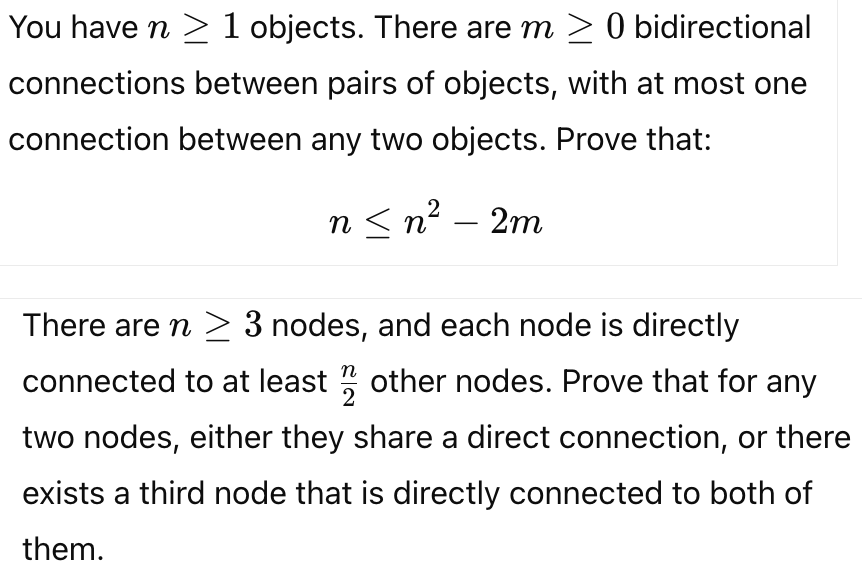 Solved a) ﻿You have n≥1 ﻿nodes. There are m≥0 | Chegg.com