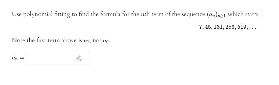 Solved Use polynomial fitting to find the formula for the | Chegg.com