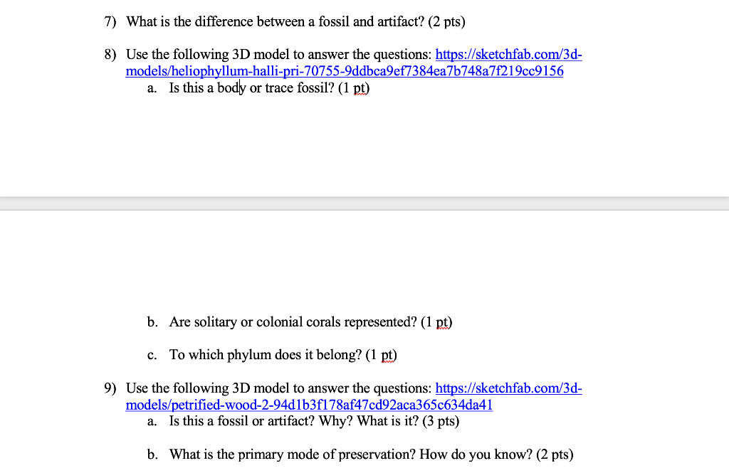 Solved 8) Use the following 3D model to answer the | Chegg.com