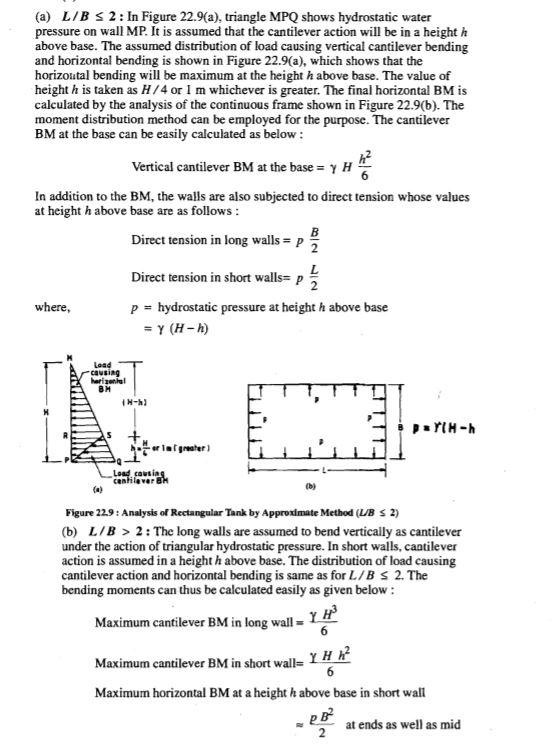 Solved method. Example 22.3 Design an open rectangular tank | Chegg.com