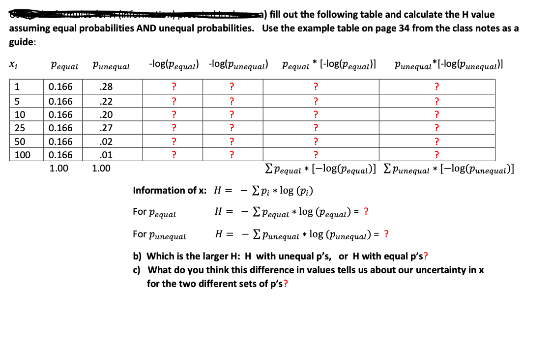 assuming equal probabilities AND unequal | Chegg.com