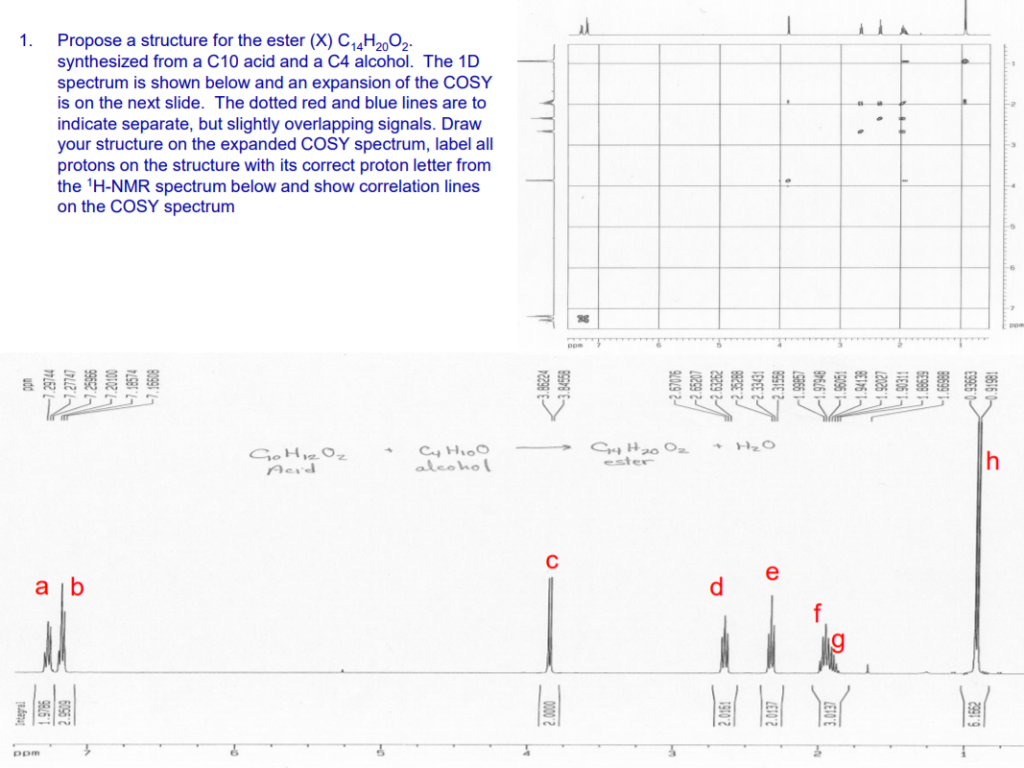 Propose a structure for the ester (X) C14H20O2 . | Chegg.com