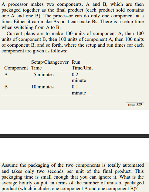Solved A processor makes two components, A and B, which are | Chegg.com