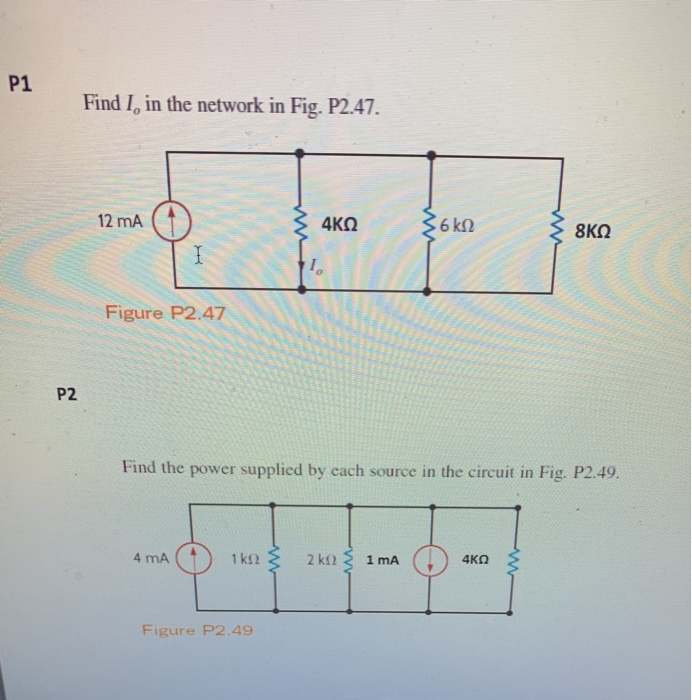 Solved P1 Find I, in the network in Fig. P2.47. 12 mA Figure | Chegg.com
