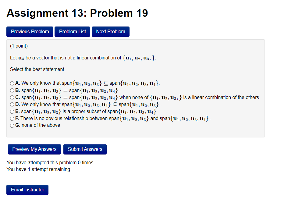Solved Assignment 13 Problem 19 Previous Problem Problem 4315