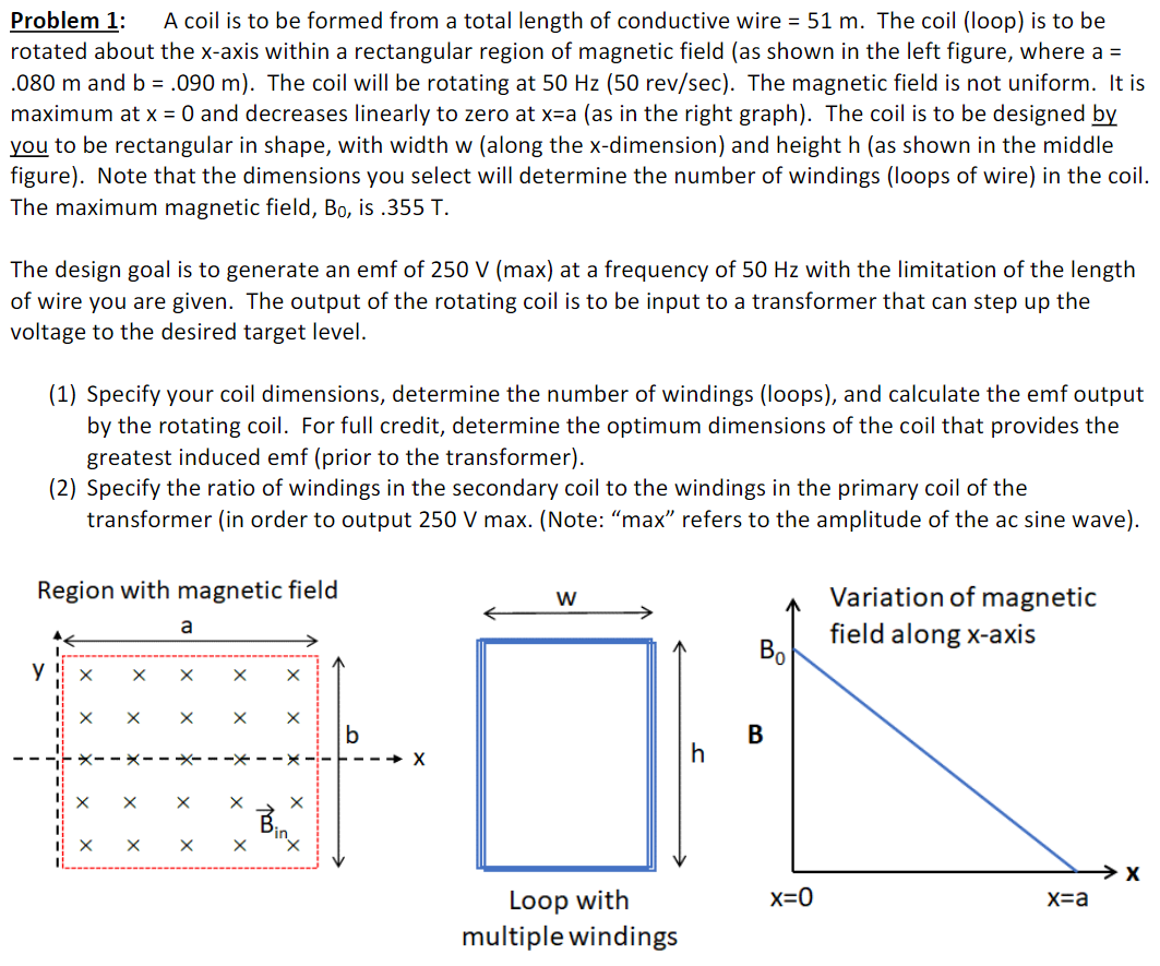 Problem 1: A coil is to be formed from a total length | Chegg.com