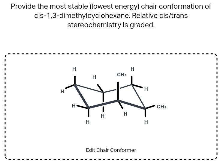 Solved Provide the most stable (lowest energy) chair | Chegg.com