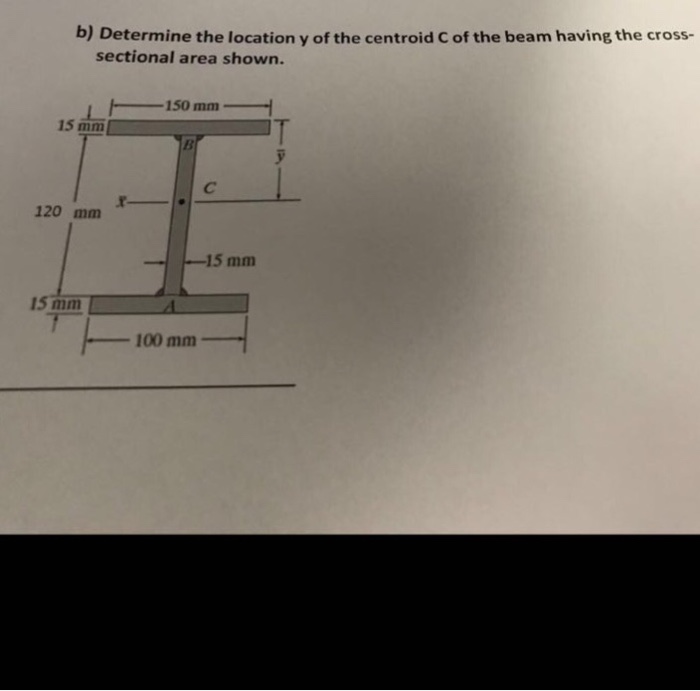 Solved b) Determine the location y of the centroid C of the | Chegg.com