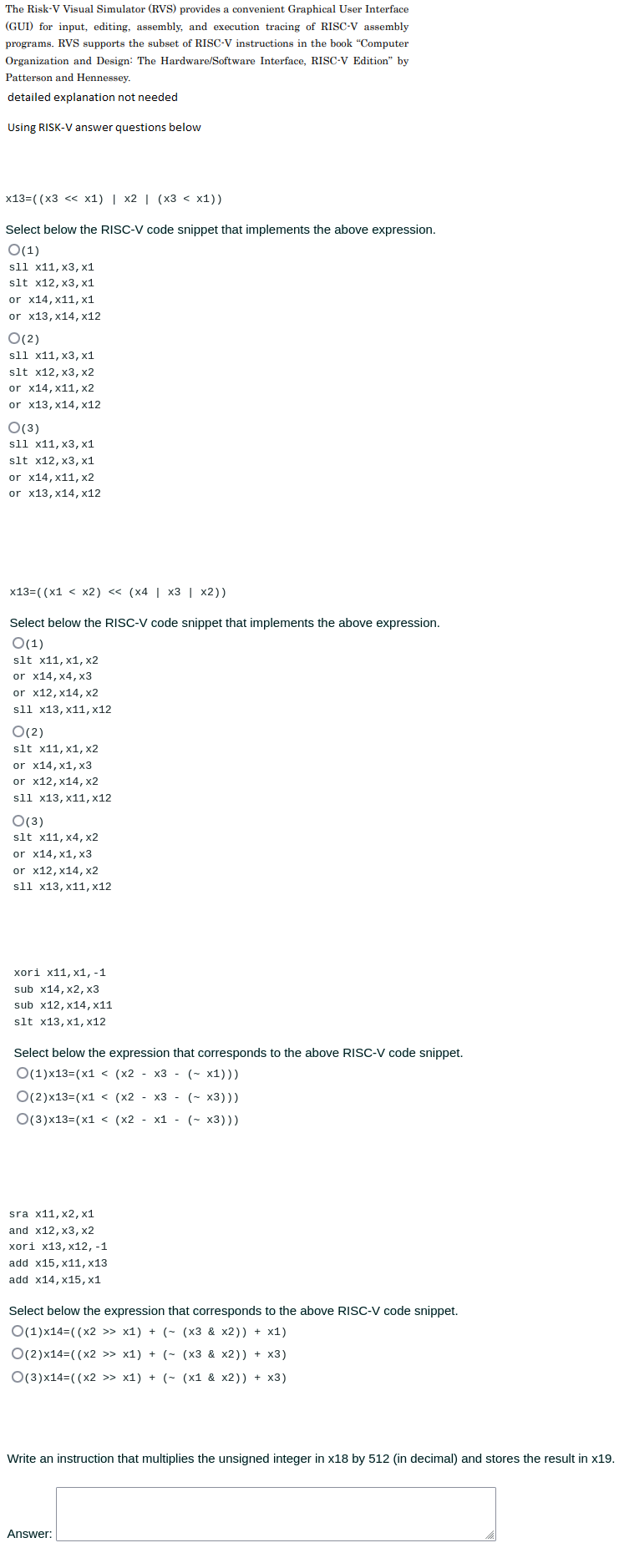 Solved The Risk-V Visual Simulator (RVS) provides a | Chegg.com
