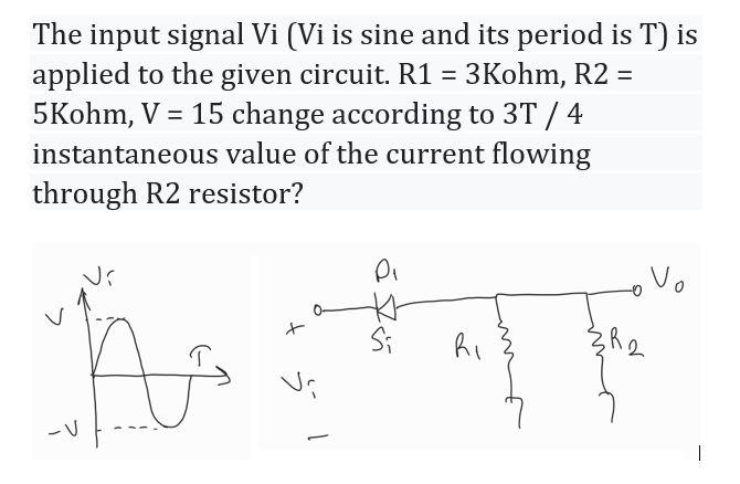 Solved The input signal Vi (Vi is sine and its period is T) | Chegg.com