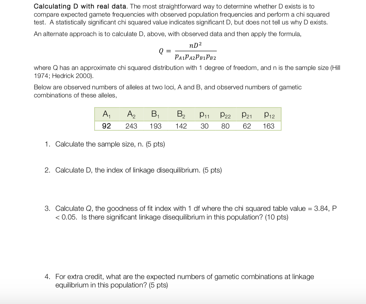Calculating D with real data. The most | Chegg.com