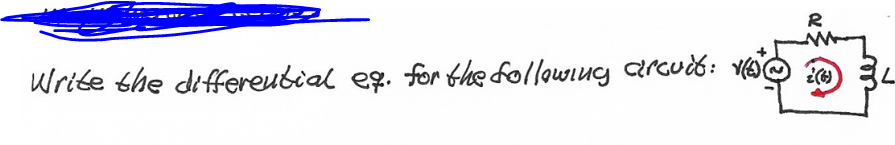 Solved Write the differential eq. For the following circuit: | Chegg.com