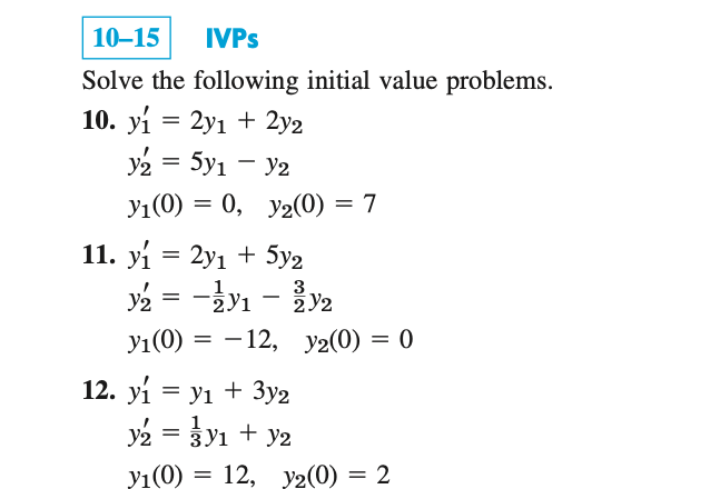 Solved Solve the following initial value problems. 10. | Chegg.com