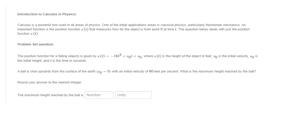 Solved Introduction to Calculus in Physics: Calculus is a | Chegg.com