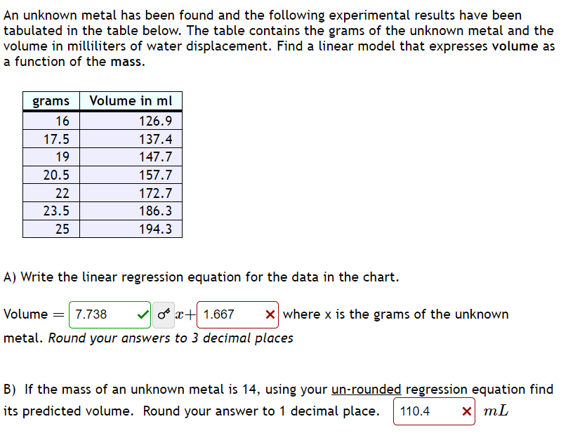 Solved An unknown metal has been found and the following | Chegg.com