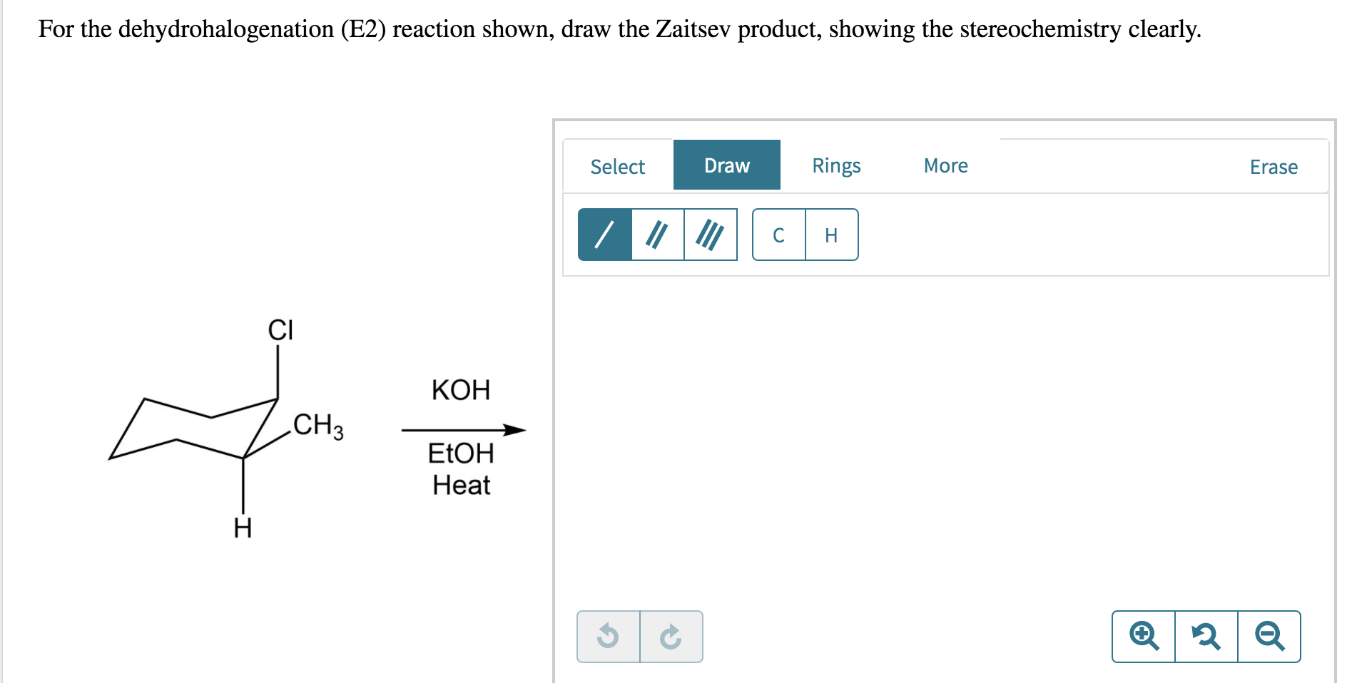 Solved For the dehydrohalogenation (E2) reaction shown, draw | Chegg.com
