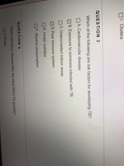 Solved 1. Cholera QUESTION 3 Which of the following are | Chegg.com Solved 1. Cholera QUESTION 3 Which of the following are | Chegg.com