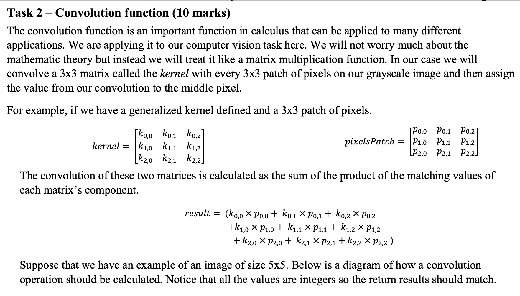 Task 2 - Convolution function (10 marks) The | Chegg.com