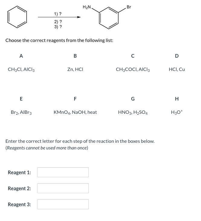 Solved Choose the correct reagents from the following | Chegg.com