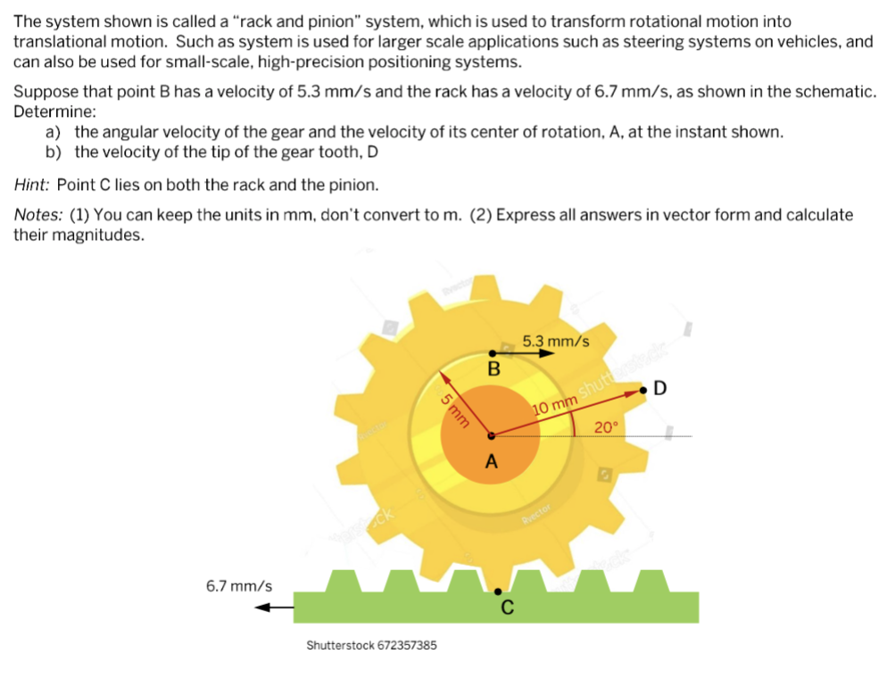 Solved The system shown is called a "rack and pinion" | Chegg.com